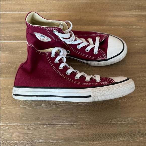 Converse | Shoes | Converse Burgundy Hightop Sneakers | Poshmark